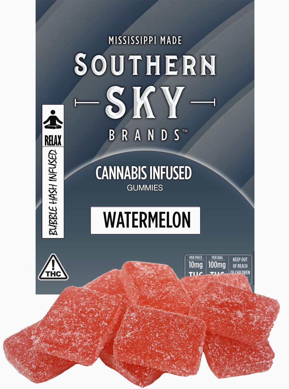 Watermelon Bubble Hash Gummies 100mg - Southern Sky Welln...